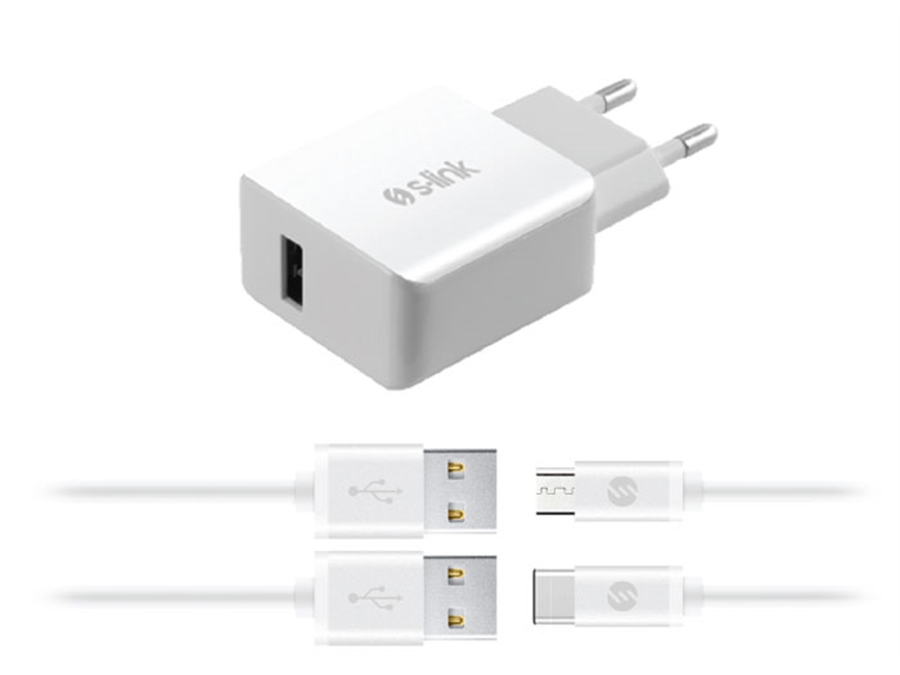 S-link Swapp SW-C750 Qualcomm 2.0 2 in1 Micro USB + Type-C Metal ...