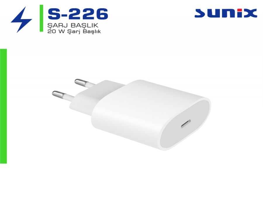 Sunix S-226 20W Type-C Çıkışlı Şarj Başlığı - Satpa