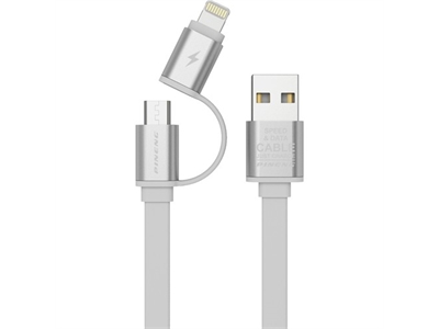 Pineng PN-304 Lightning ve Micro USB Beyaz Kablo - Satpa