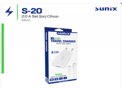 Sunix S-20 2A Micro Seyahat Şarj Aleti - Satpa
